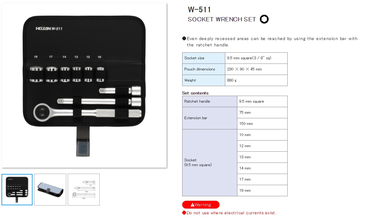 Ichiban Precision Sdn Bhd - Hozan - HOZAN SOCKET WRENCH SET